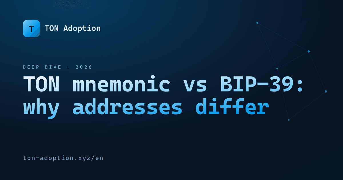 TON mnemonic vs BIP-39: why addresses differ — TON Adoption
